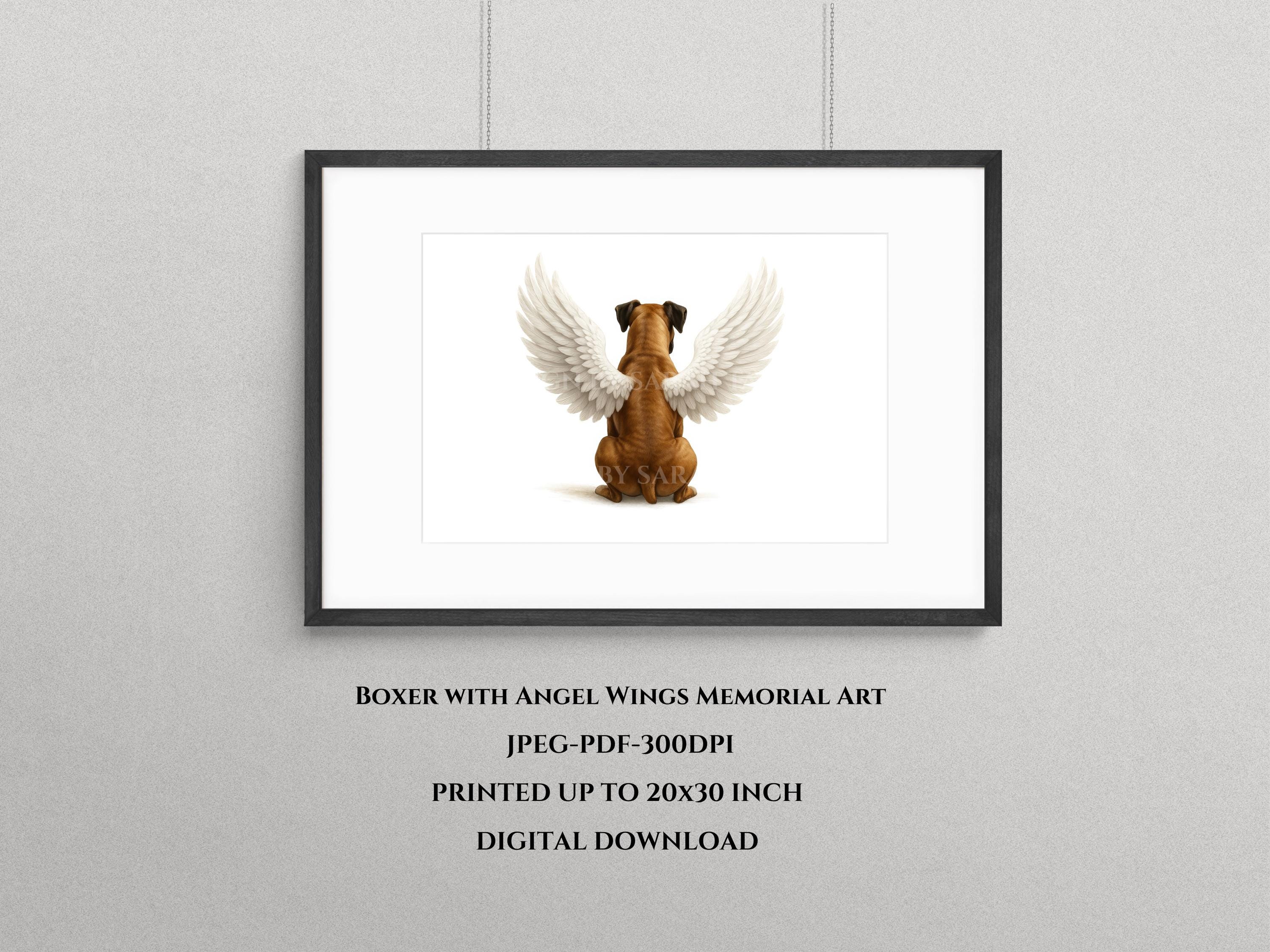 Boxer Dog Memorial Print: Angel Wings Pet Loss Art (digital Download ...