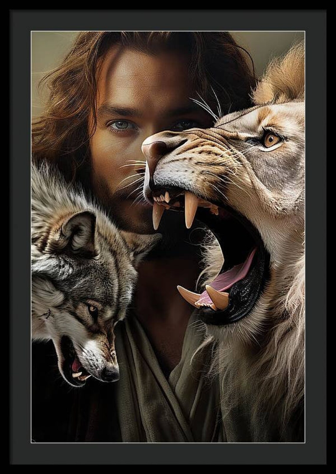 Jesus Christ, Lion of Judah & Wolf, DIGITAL DOWNLOAD, Biblical ...