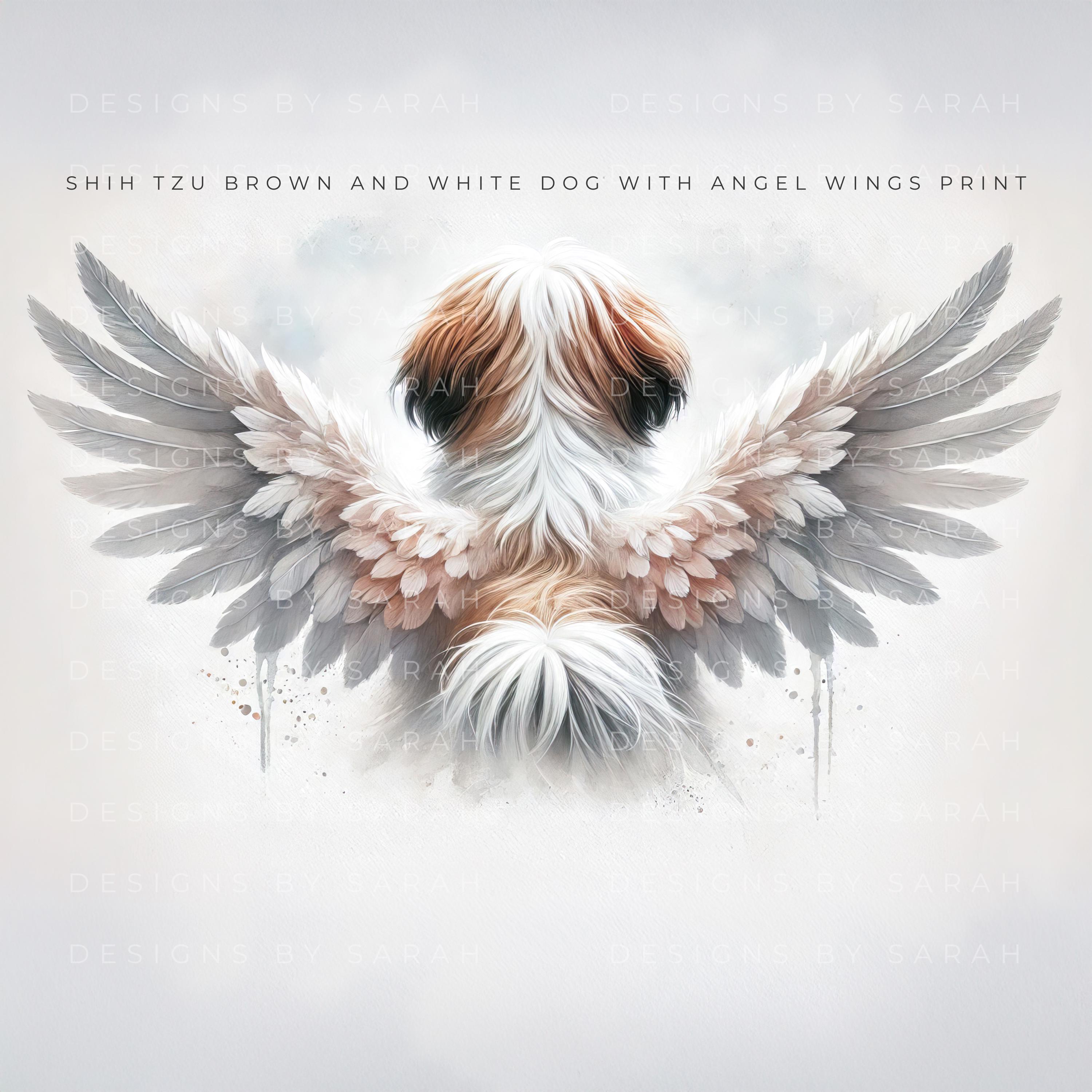 Shih Tzu Angel Wings Print: Pet Loss Memorial, Dog Remembrance (digital ...