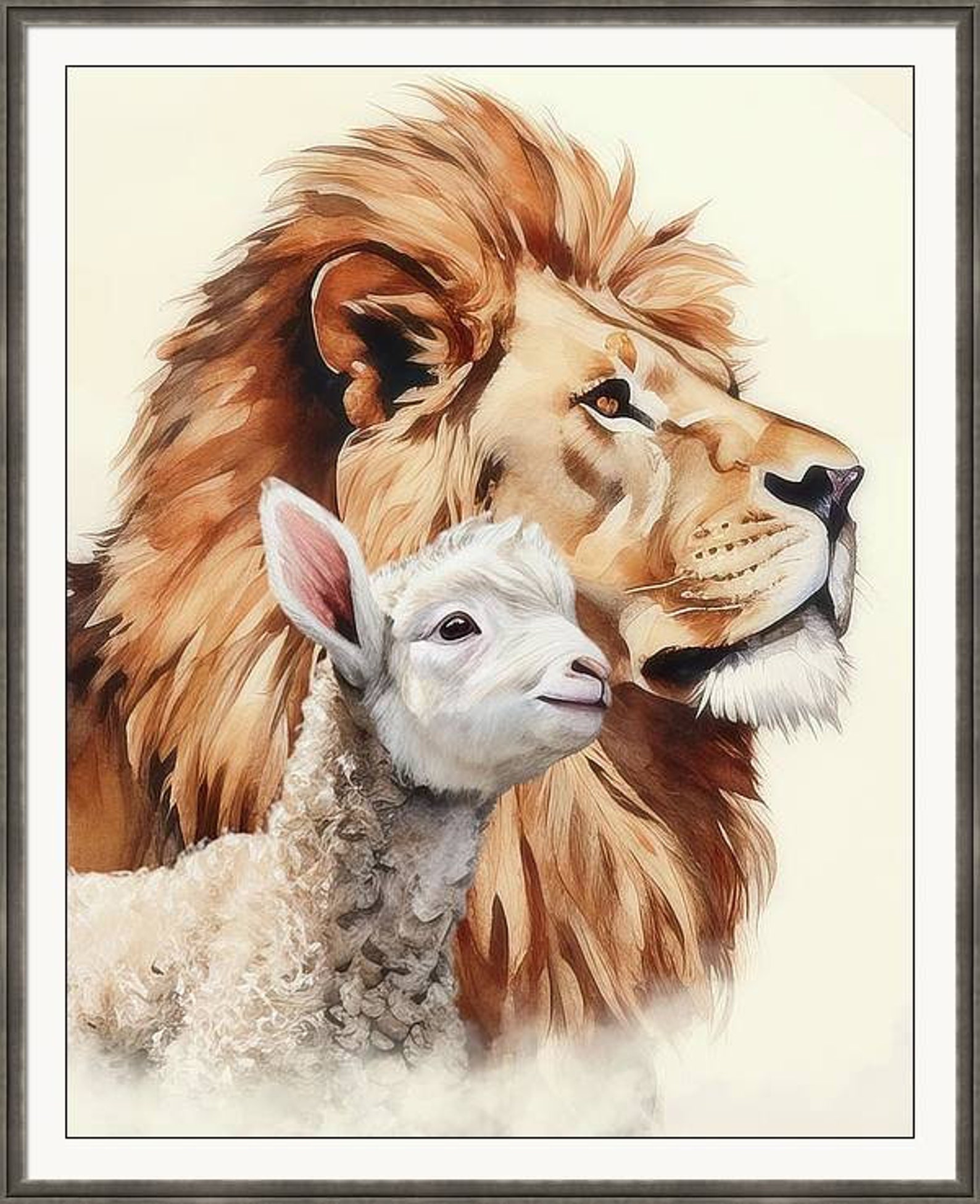 Lion and the Lamb DIGITAL DOWNLOAD Print Lion Lamb Christ - Etsy Canada