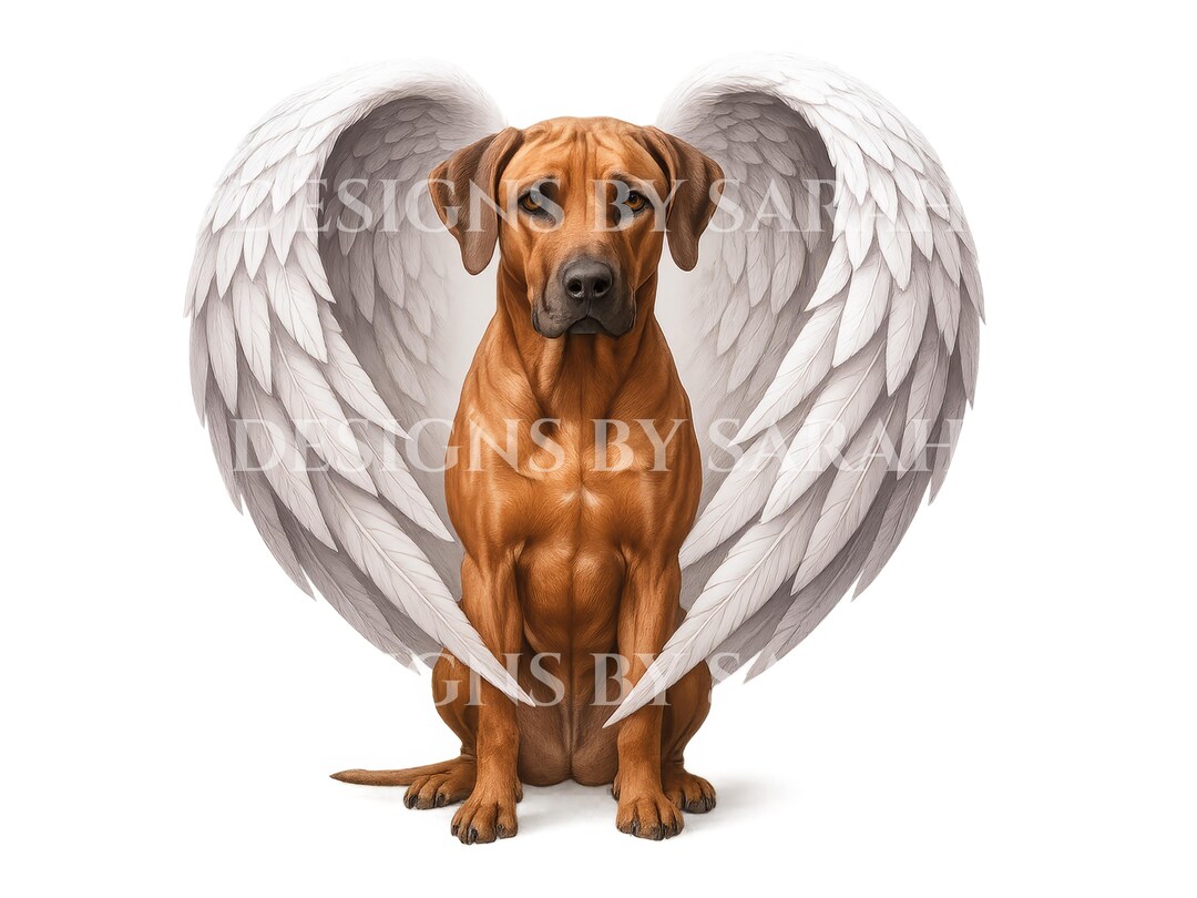 Rhodesian Ridgeback Angel Wings Printable Wall Art, Dog Pet Loss ...