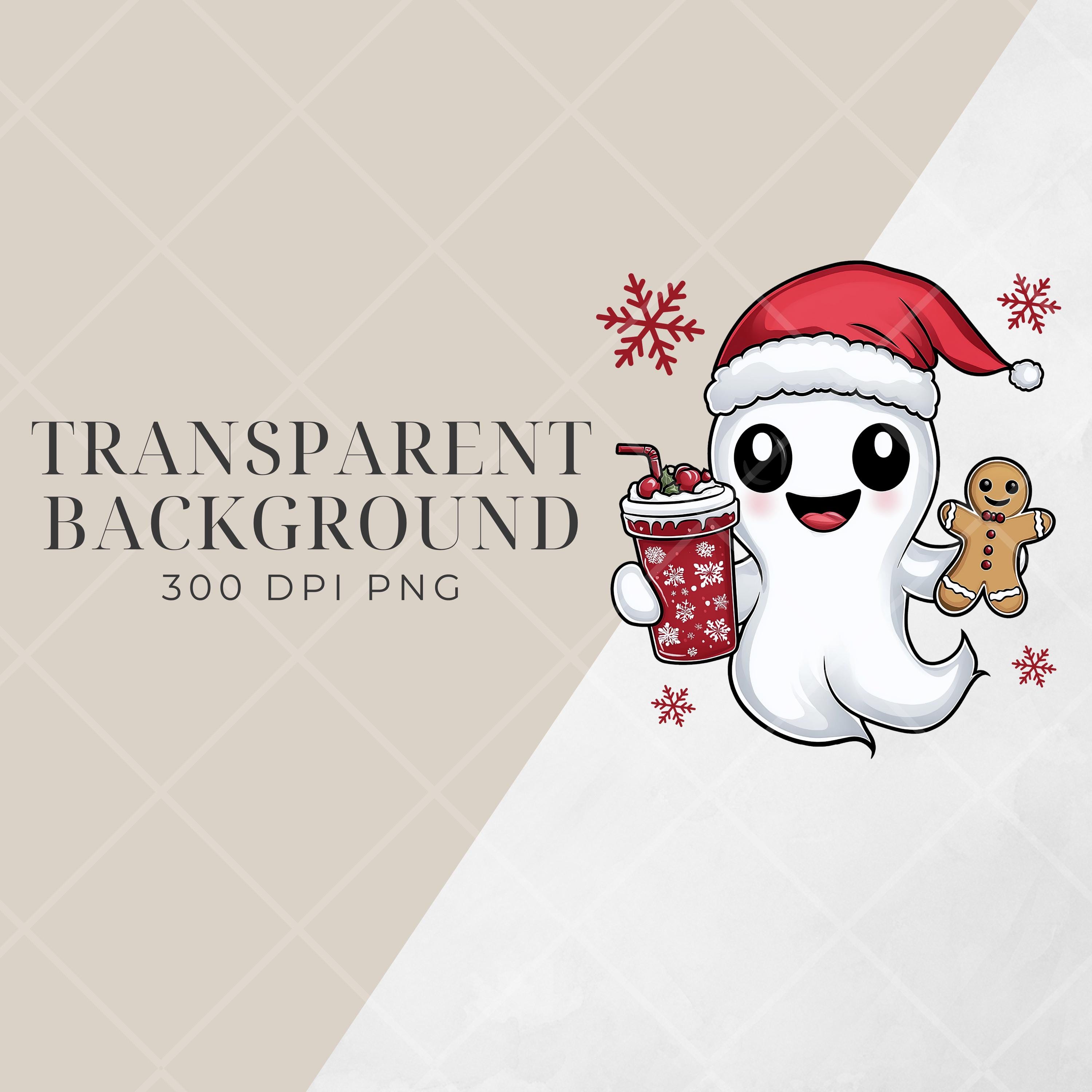 Christmas Ghost PNG Clipart, Santa Hat, Gingerbread (digital Download ...