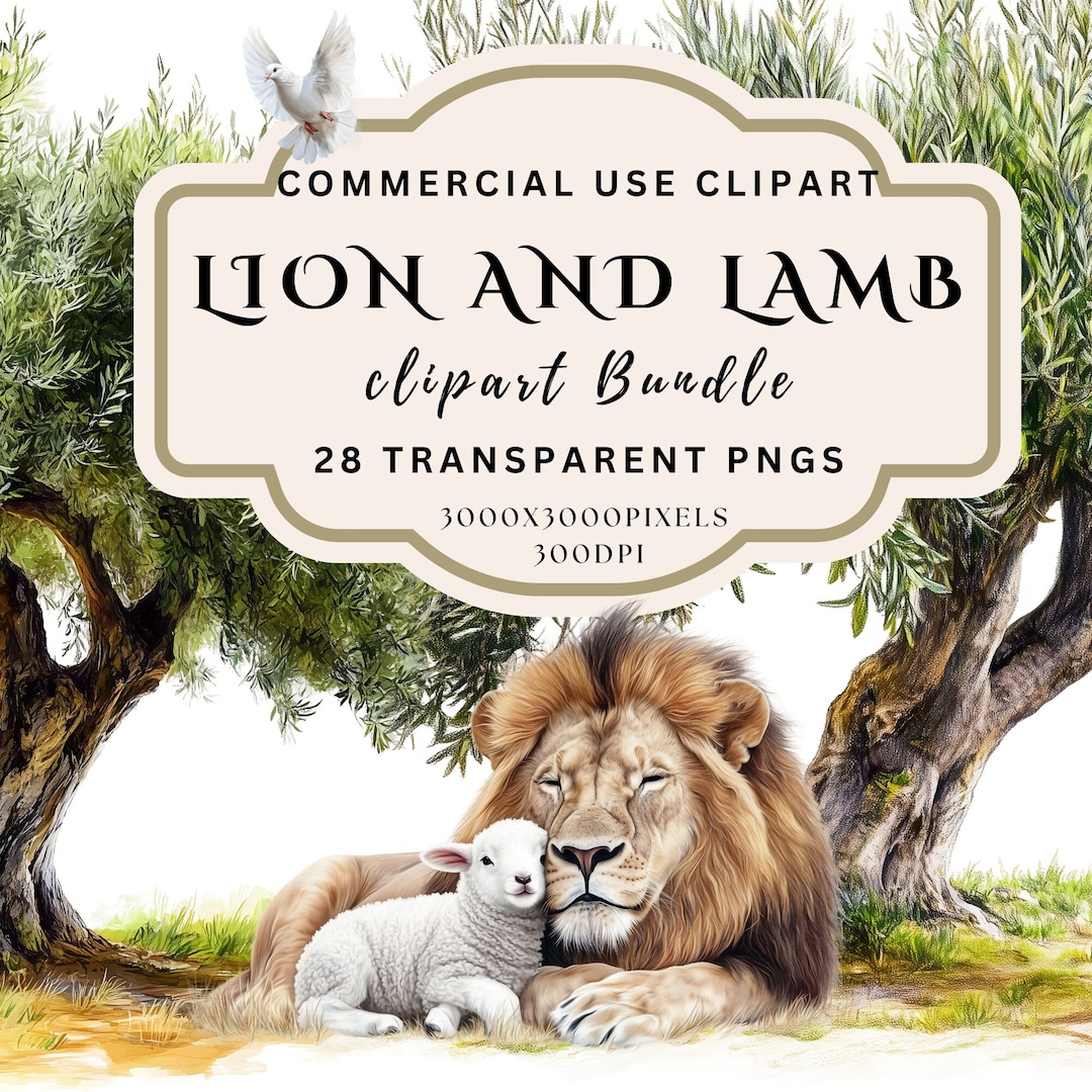 Lion and Lamb Clipart Art, 28 Transparent PNGS - Lion of Judah and Lamb ...