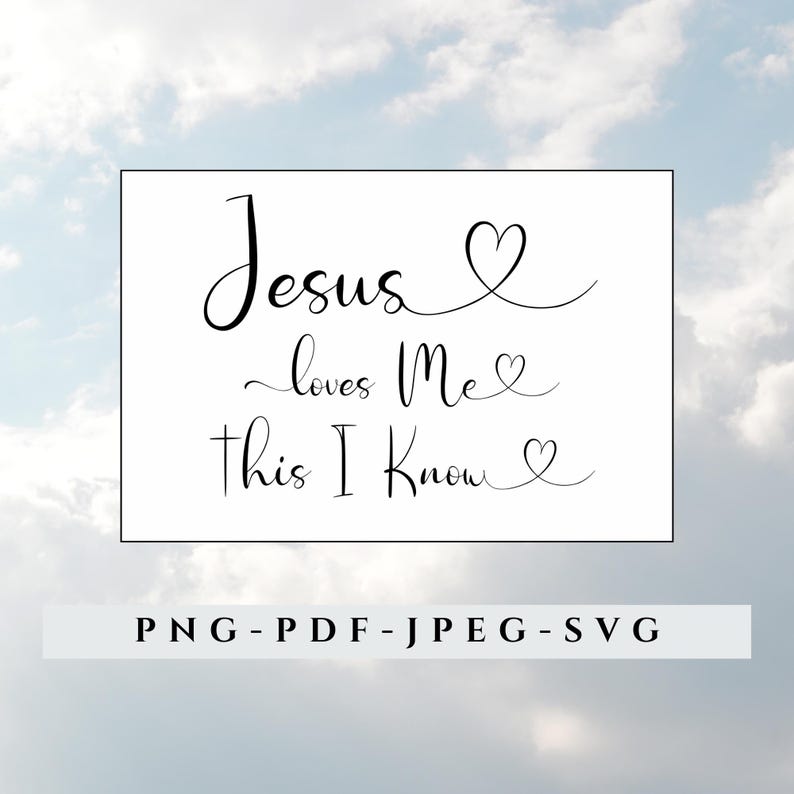 Jesus Loves Me SVG, Cut Files, Words Inspirational Digital Download ...