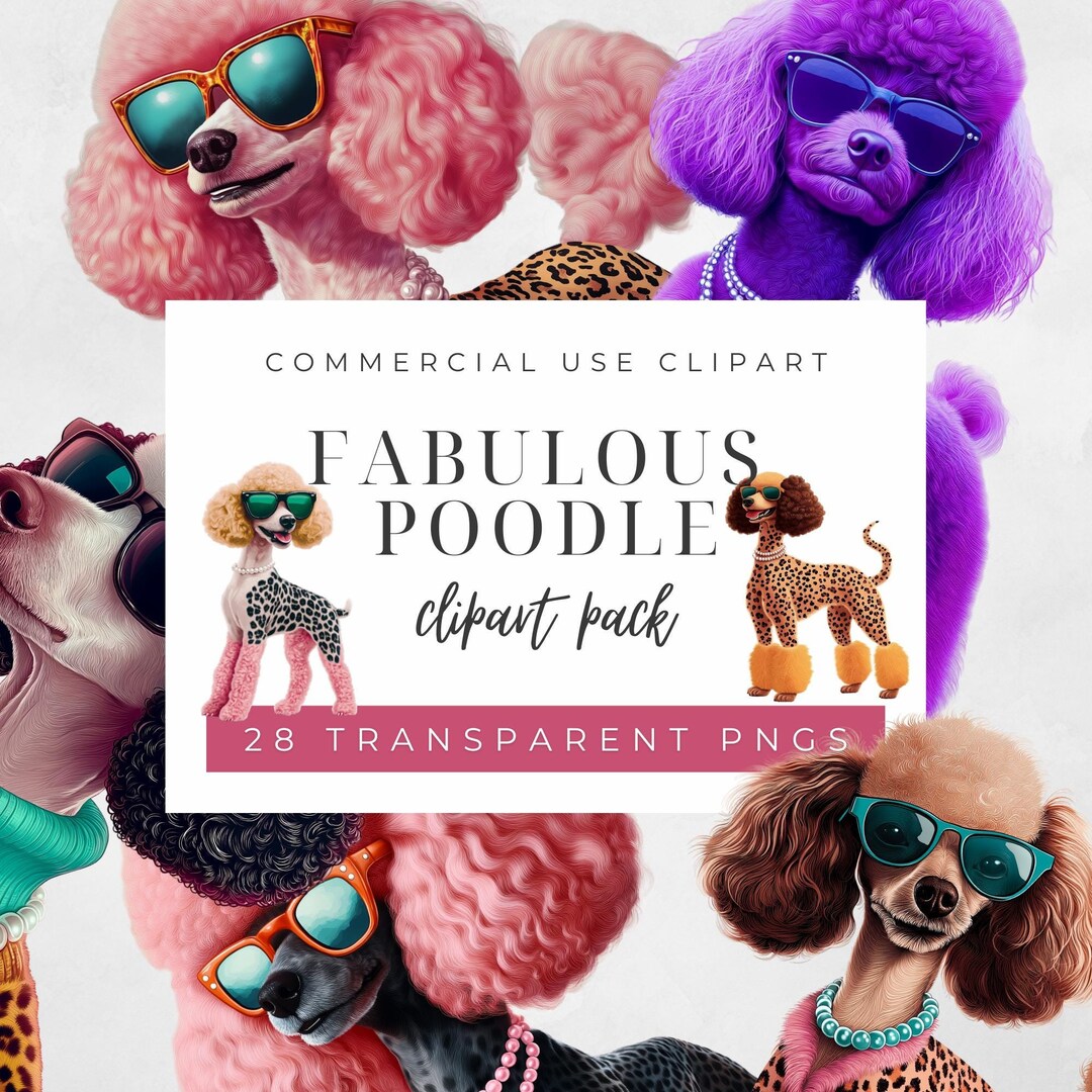 Poodle Clipart Pet Dog Bundle Set, Fabulous 28 Dogs Clipart Collection ...