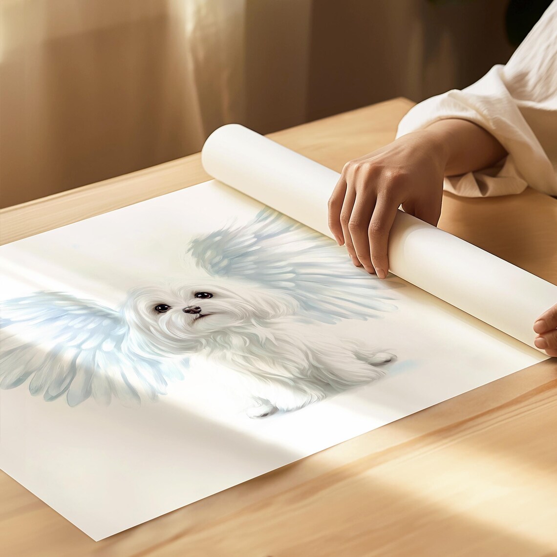 Maltese Dog Angel Wings Print: Pet Loss Memorial Art (digital Download ...