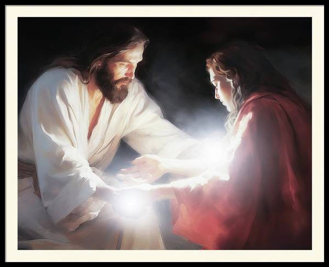 Jesus Heals a Sick Woman, Watercolor, DIGITAL DOWNLOAD, Lion, Lamb ...