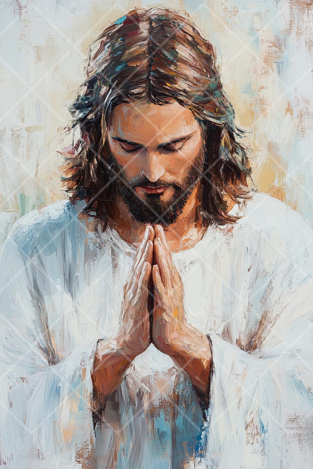 Jesus in Prayer Inspirational Wall Art, Faith-based Printable Christian ...