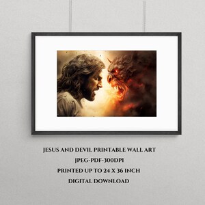 Jesus Vs Devil Battle Art - Christian Home Decor (digital Download) - Etsy