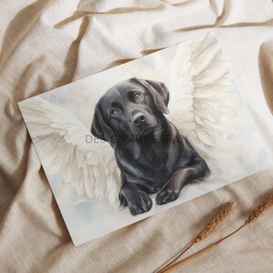 Black Lab Angel Wings Pet Loss Memorial Art (digital Download) - Etsy