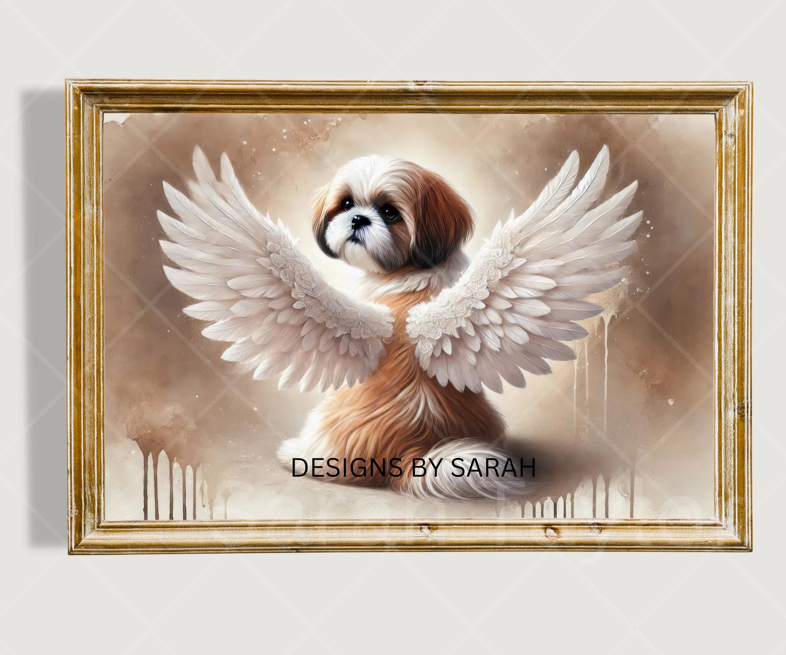 Shih Tzu Angel Wings Memorial Print: Pet Loss Remembrance (digital ...