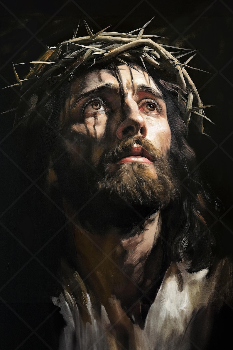 The Savior’s Crown of Suffering | Christian Wall Art Print | Jesus With ...