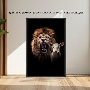 Lion and Lamb Biblical Print: Spiritual Wall Art (digital Download) - Etsy
