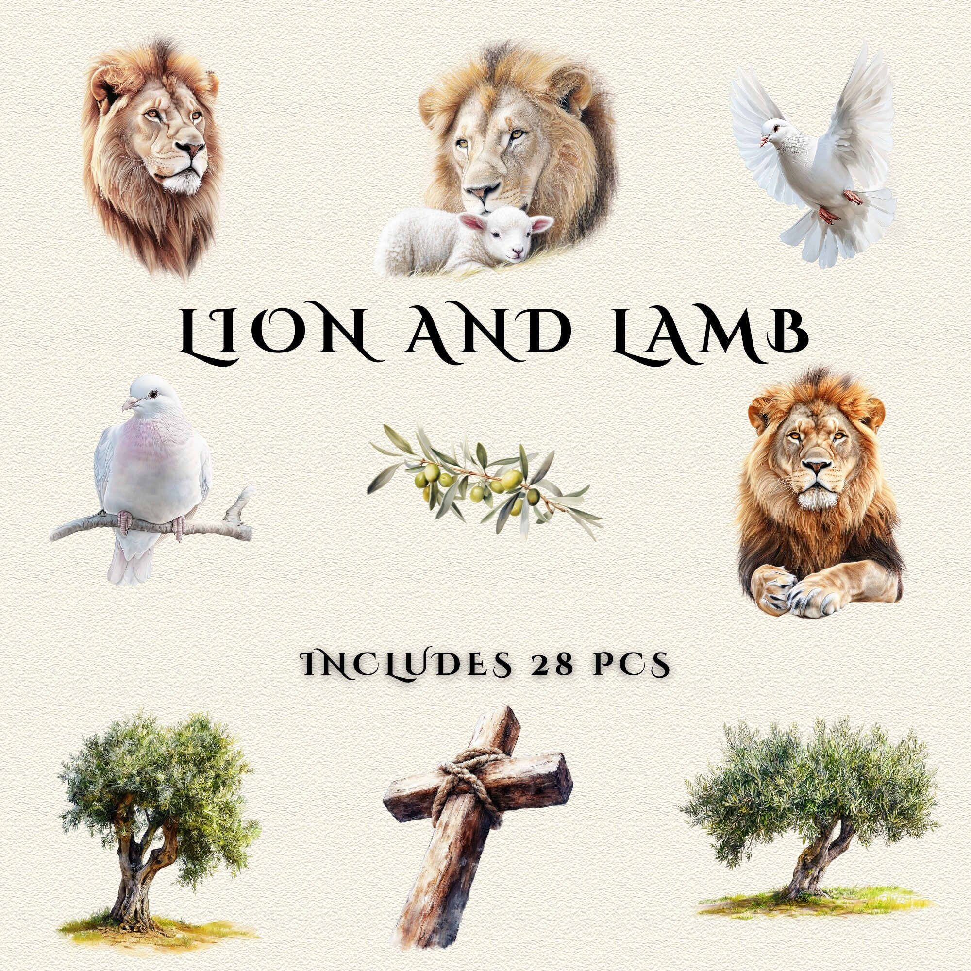 Lion and Lamb Clipart Art, 28 Transparent PNGS - Lion of Judah and Lamb ...
