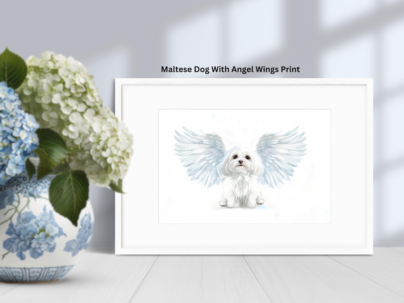 Maltese Dog Angel Wings Print: Pet Loss Memorial Art (digital Download ...