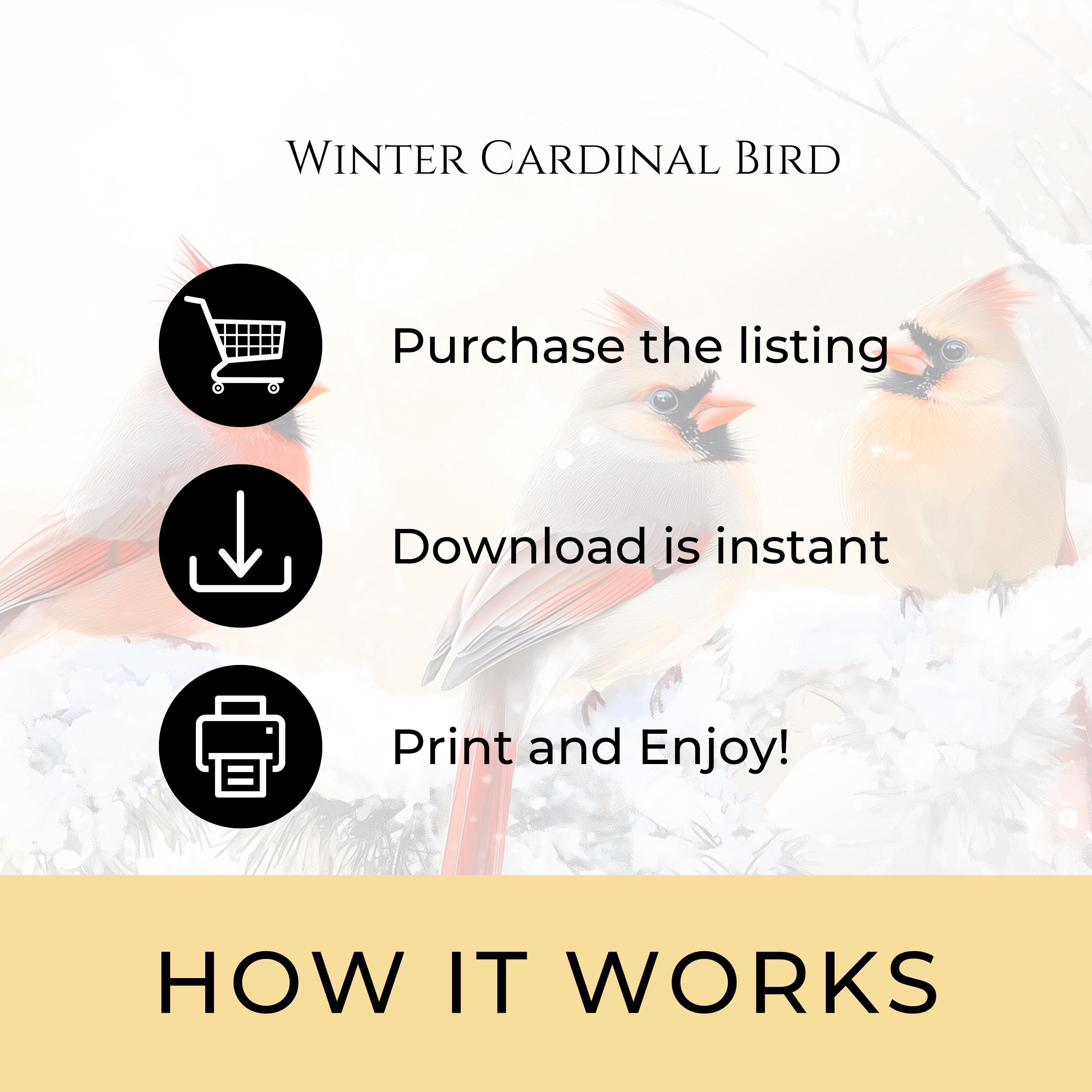 Red Cardinal Bird Printable Folio Kit - Digital Paper Journal Pages ...