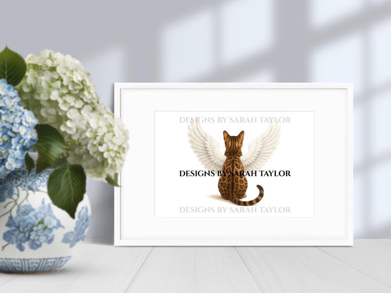 Bengal Cat Angel Wings Memorial Art: Pet Loss Tribute (digital Download ...