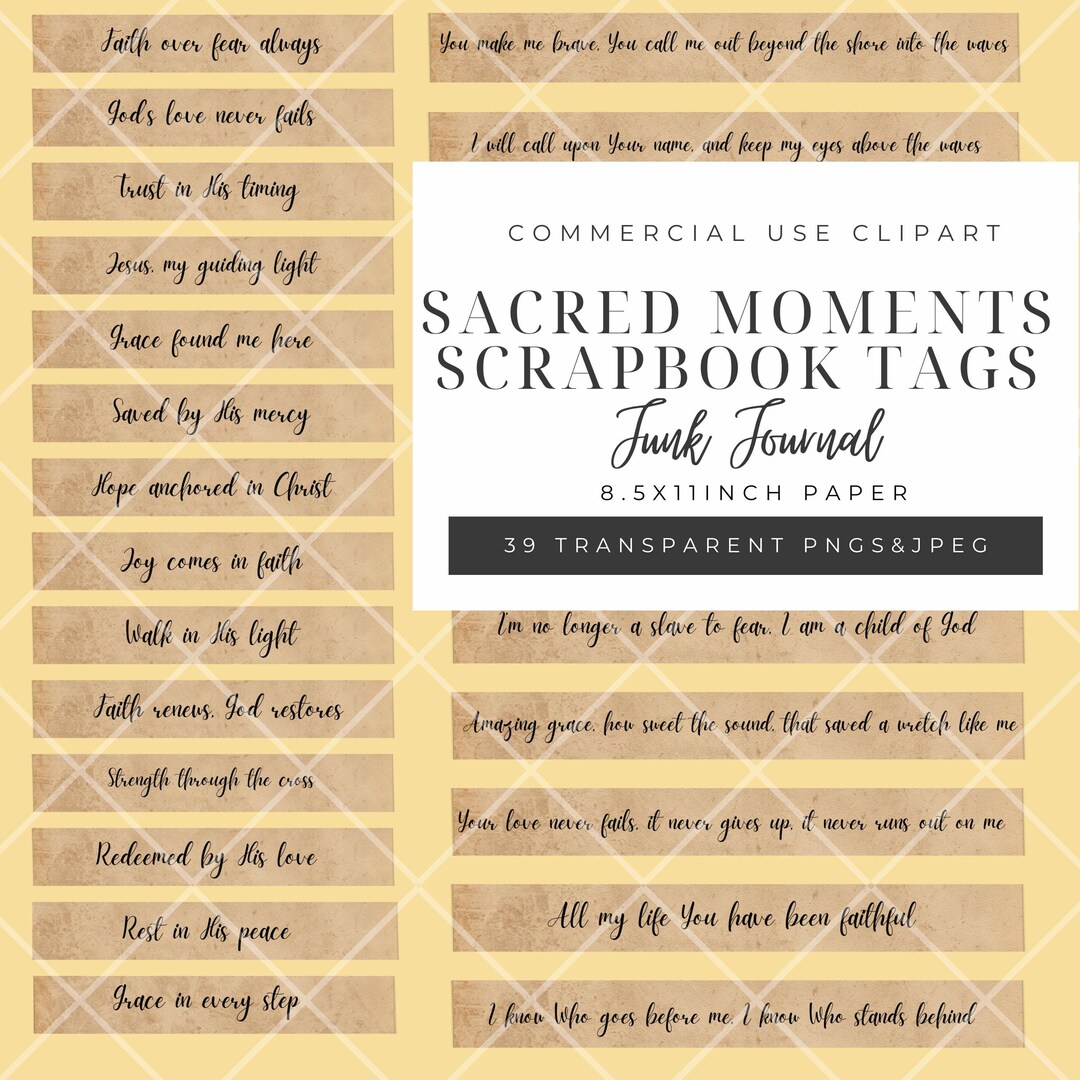 Faith & Encouragement Tags for Scrapbooking - Christian Junk Journal ...