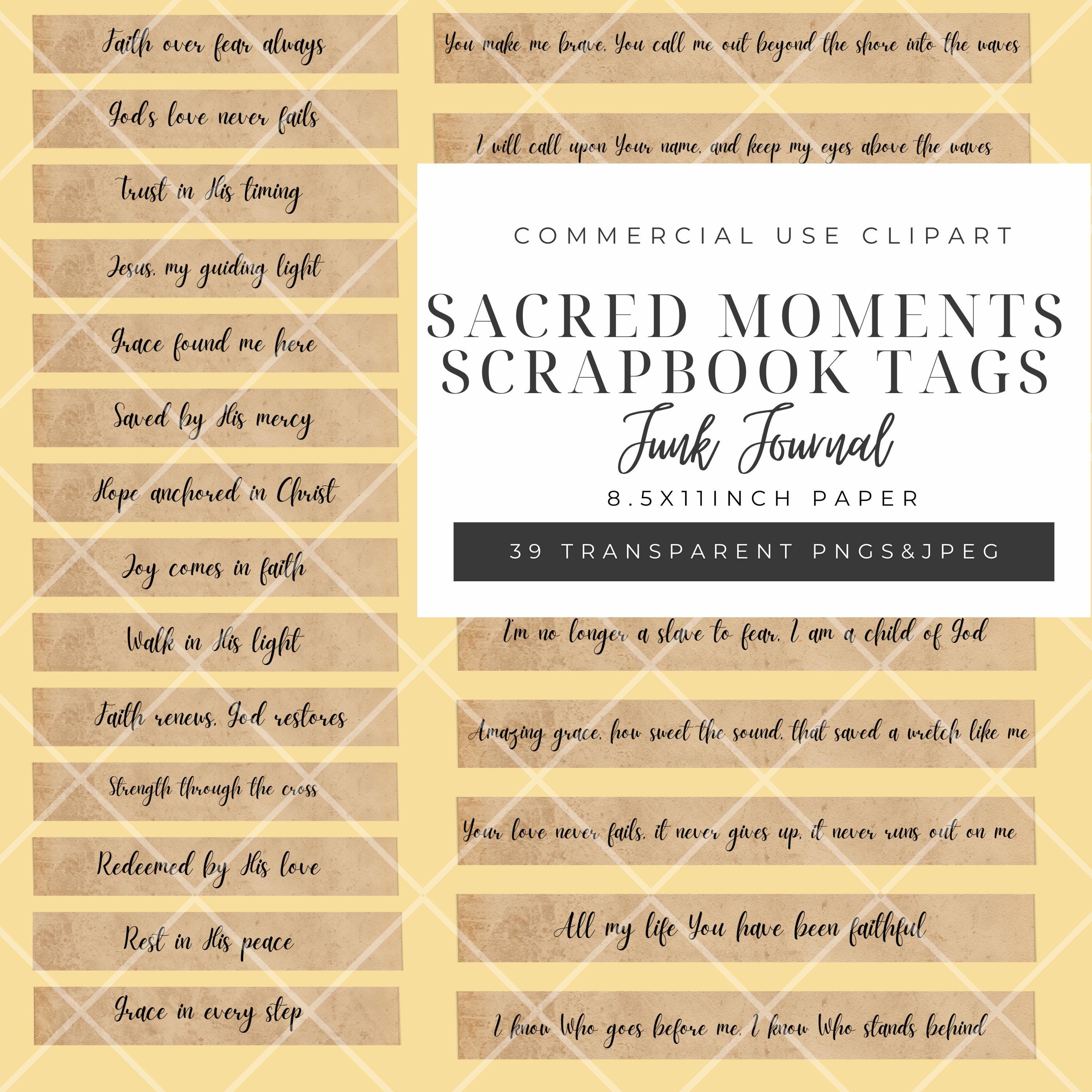 Faith & Encouragement Tags for Scrapbooking - Christian Junk Journal ...