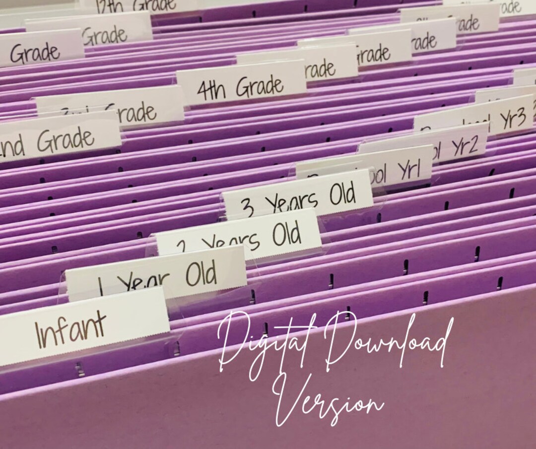 Milestone Tote Labels Instant Download , Kids File Labels , Kids File ...