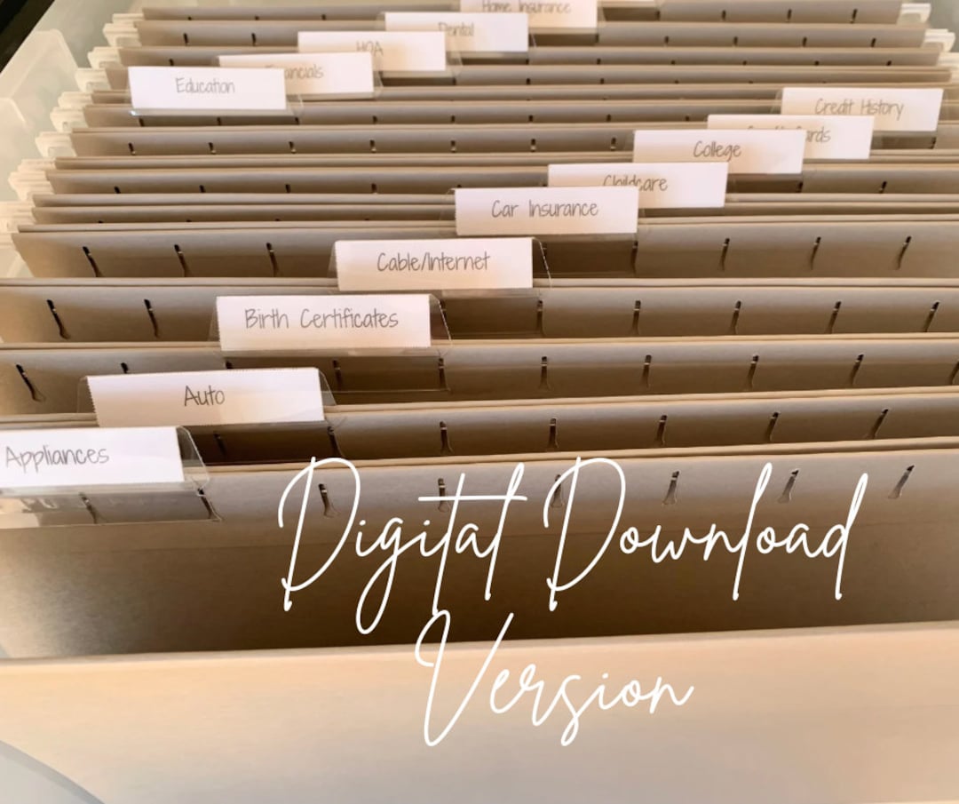 Home Document Labels DIGITAL DOWNLOAD, Home Organization Labels ...