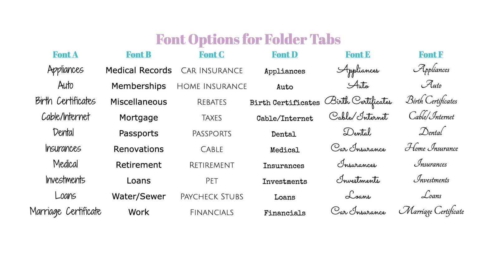 Home Documents Labels Household Filing Decal File Cabinet - Etsy