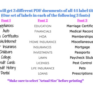 Home Document Labels DIGITAL DOWNLOAD, Home Organization Labels ...