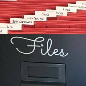 Home Documents Labels , Household Filing Decal , File Cabinet Decal ...