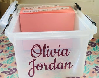 Kids File Box Memory Box Milestone Tote School - Etsy