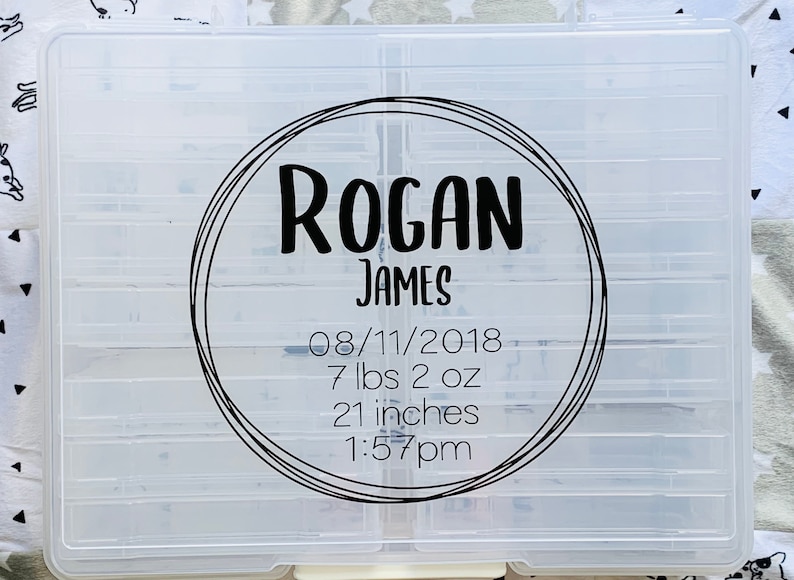 Baby Monthly Milestone Photo Box First Year Baby Memory Box - Etsy