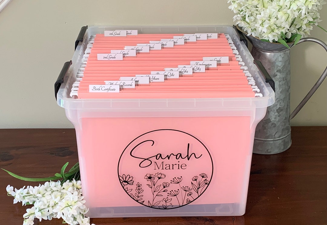 Kids File Box, Milestone Tote, Memory Box, Organization Box School ...