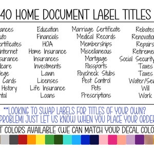 Home Documents Labels , Household Filing Decal , File Cabinet Decal ...