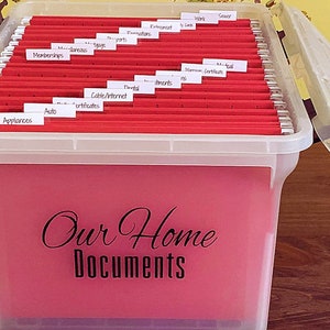 Household Filing System Home Documents File Box Important | Etsy