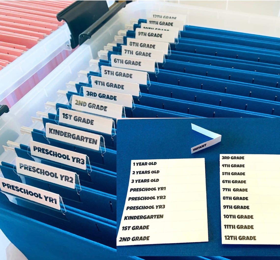 Kids File Box Labels School Memory Box Labels Milestone | Etsy