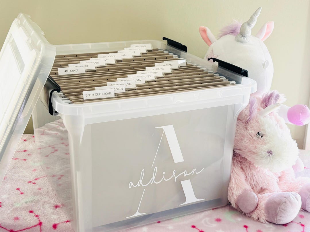 Kids File Box Milestone Tote Memory Box Keepsake Boxes for Kids ...