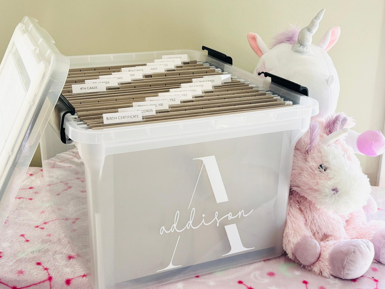 Kids File Box Milestone Tote Memory Box Keepsake Boxes for Kids ...