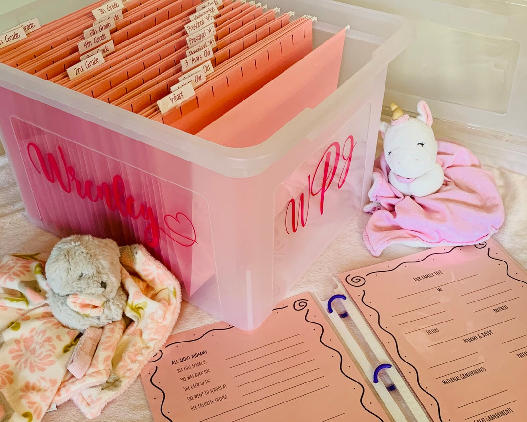 Milestone Tote With Baby Book | School Memory Box | Childhood Keepsake ...