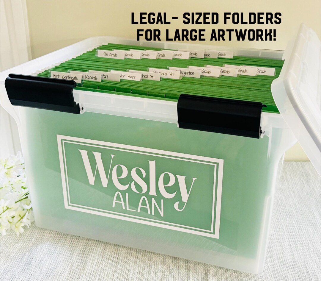 Kids File Box LEGAL SIZE FOLDERS Milestone Tote Memory Box Keepsake ...