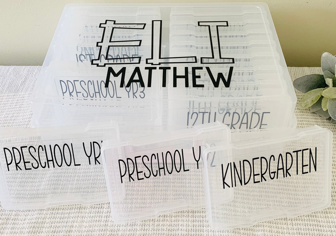 Personalized Photo Storage Bin child Photo Box Organizer - Etsy