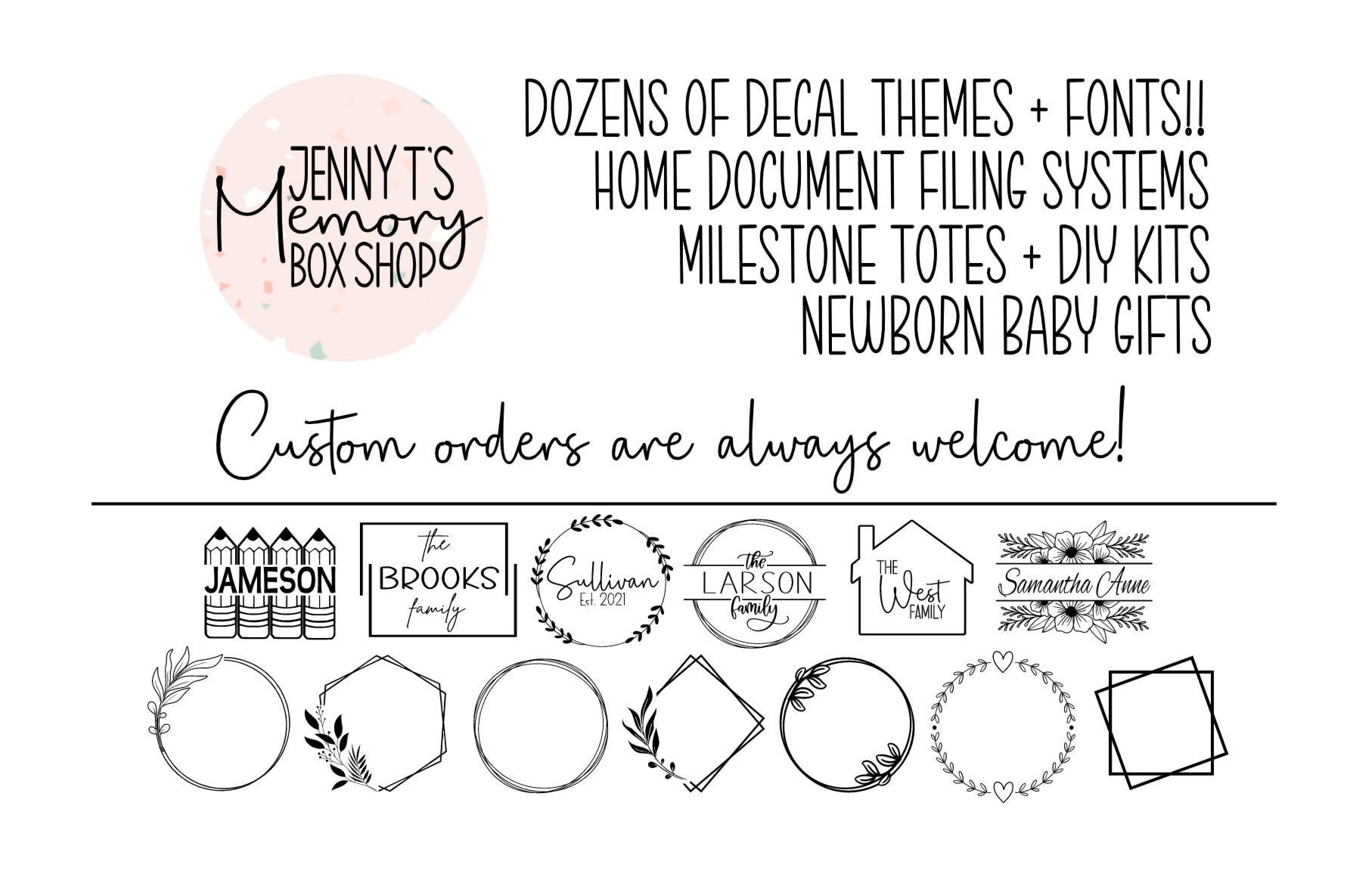 Milestone Tote Decal Personalized Memory Box Decal Baby - Etsy