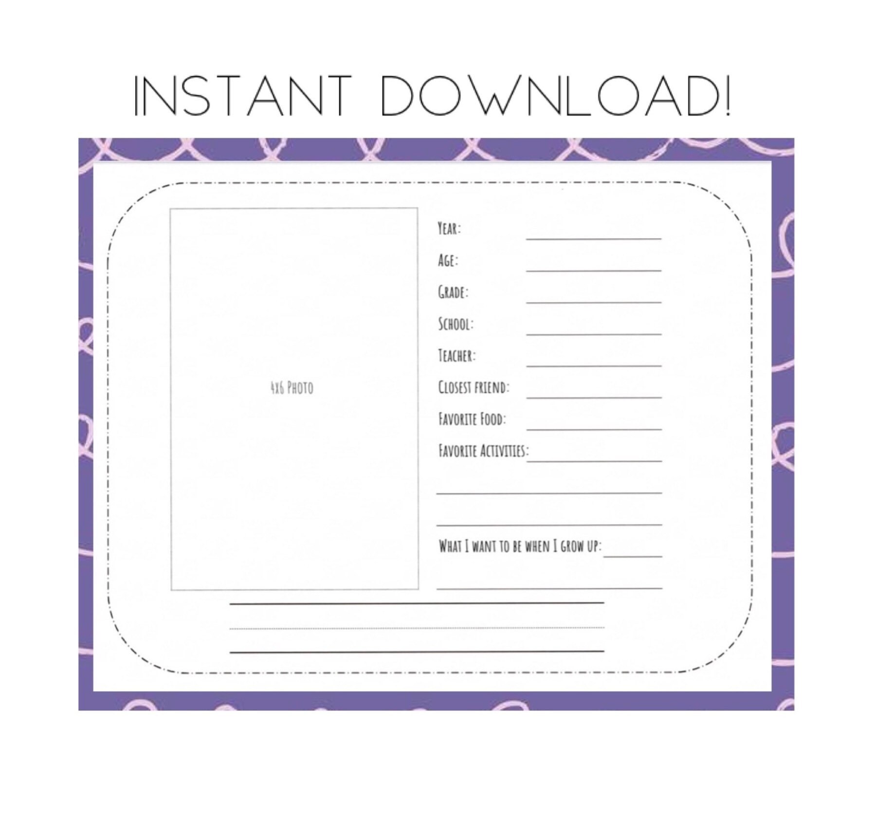 Back to School Printable for Milestone Tote INSTANT DOWNLOAD | Etsy