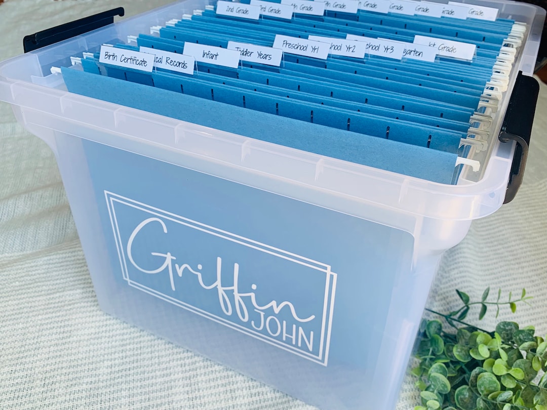 Kids File Box , Milestone Tote , Memory Box , Organization School Box ...