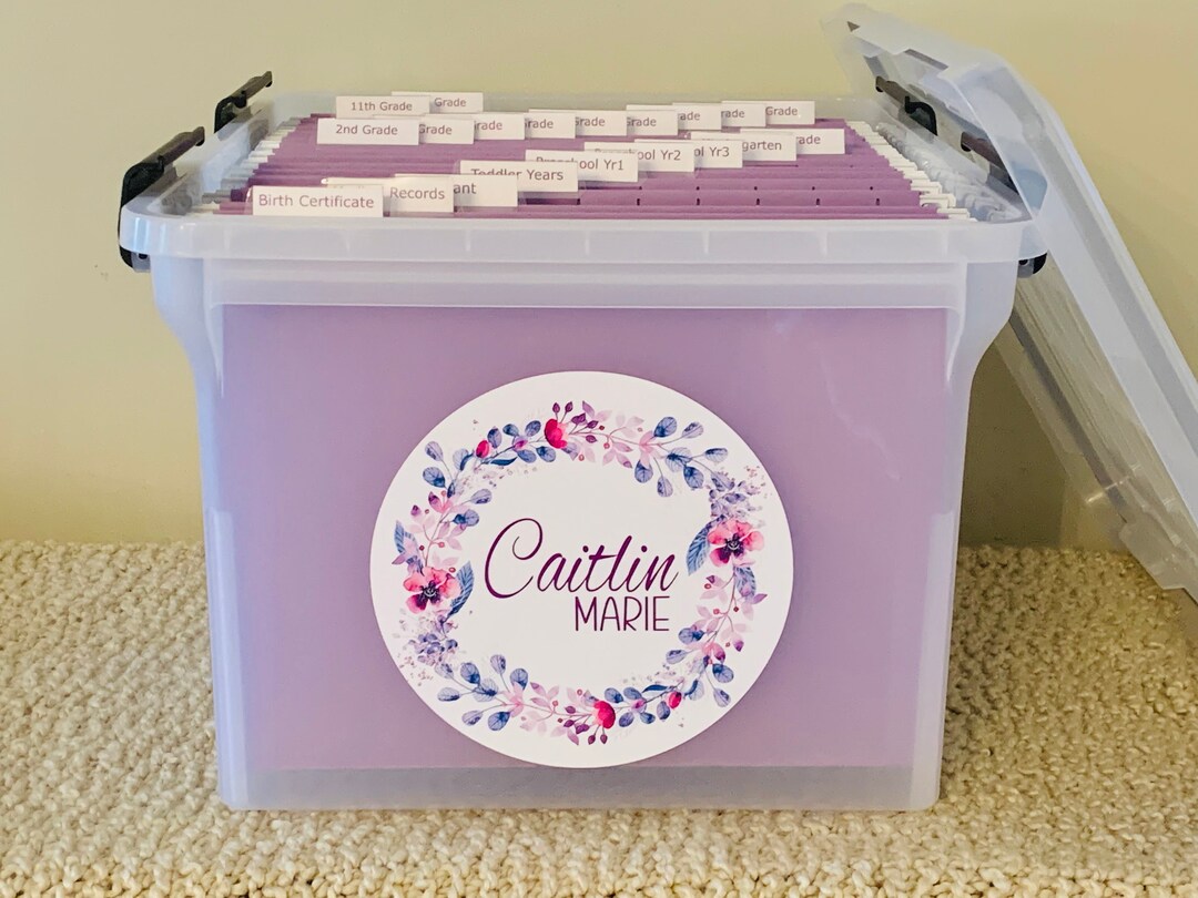 Baby File Box , Memory Box , Milestone Tote , School Memory Box ...