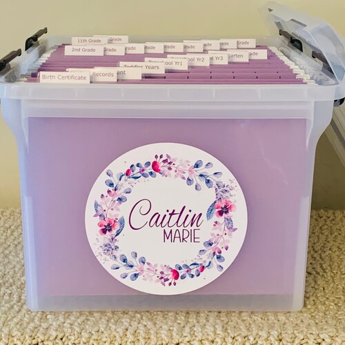 Kids File Box Milestone Tote Memory Box Organization - Etsy