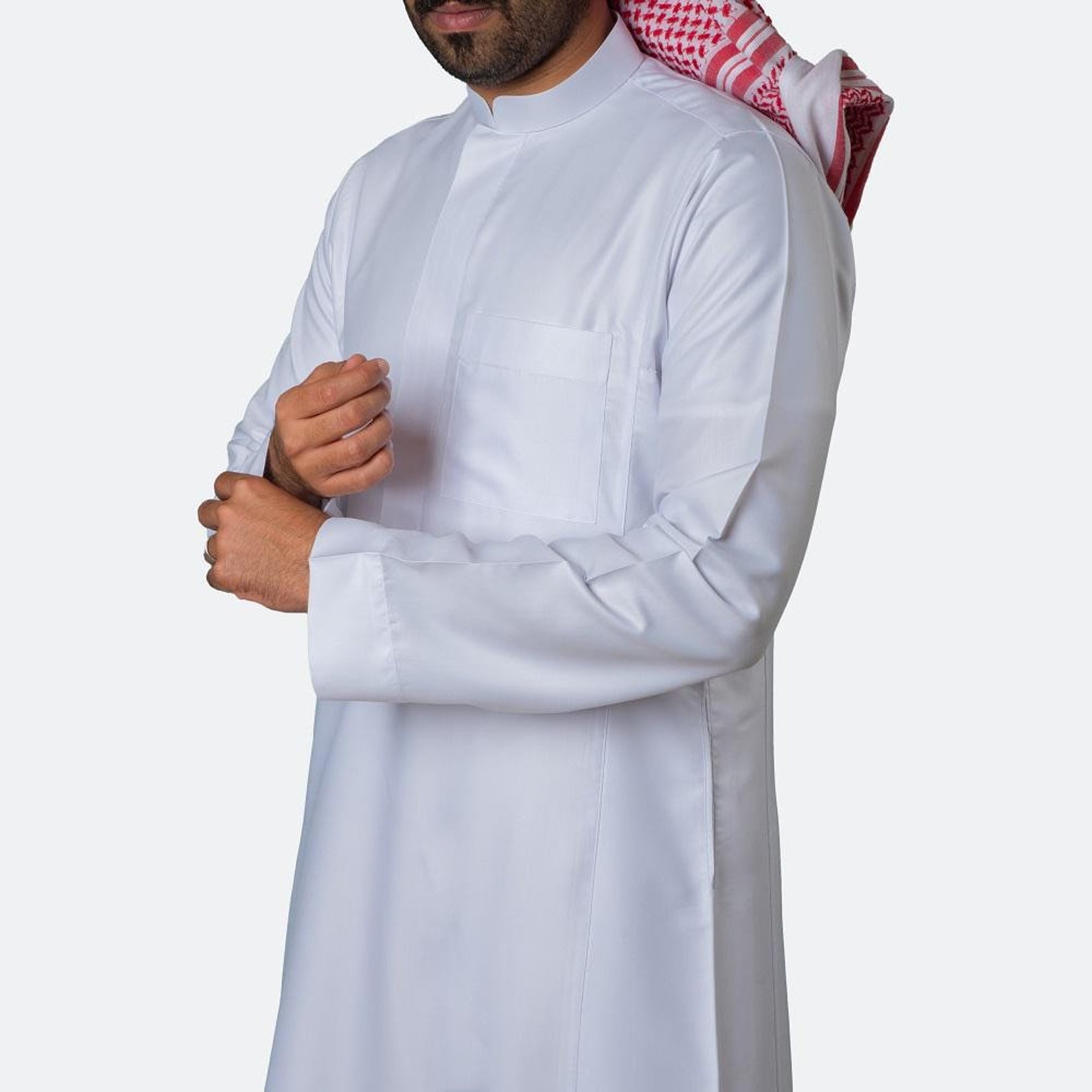 Nusuki Men White Jubbah | Men White Thobe | Nusuki Plain White Thobe ...