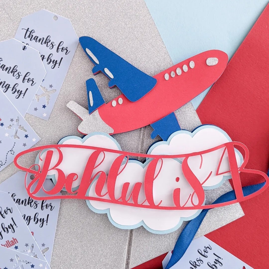 Personalised Aeroplane Cake Topper/aeroplane Birthday Cake Topper/first ...