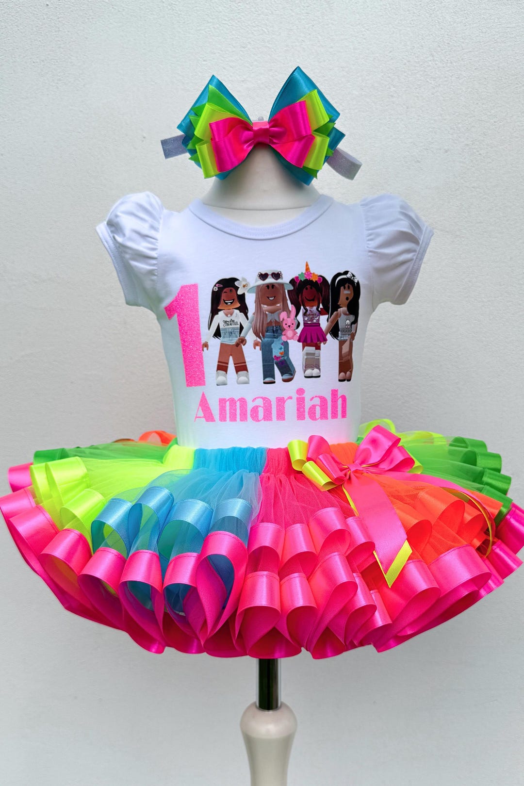 Rainbow Tutu Birthday Outfit: Personalized Roblox Shirt - Etsy
