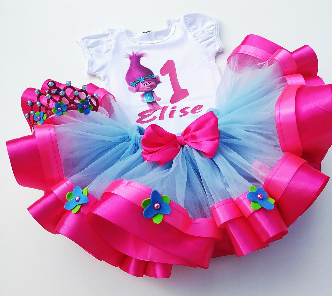 Poppy Birthday Outfit Poppy Birthday Tutu Set Princess Poppy | Etsy