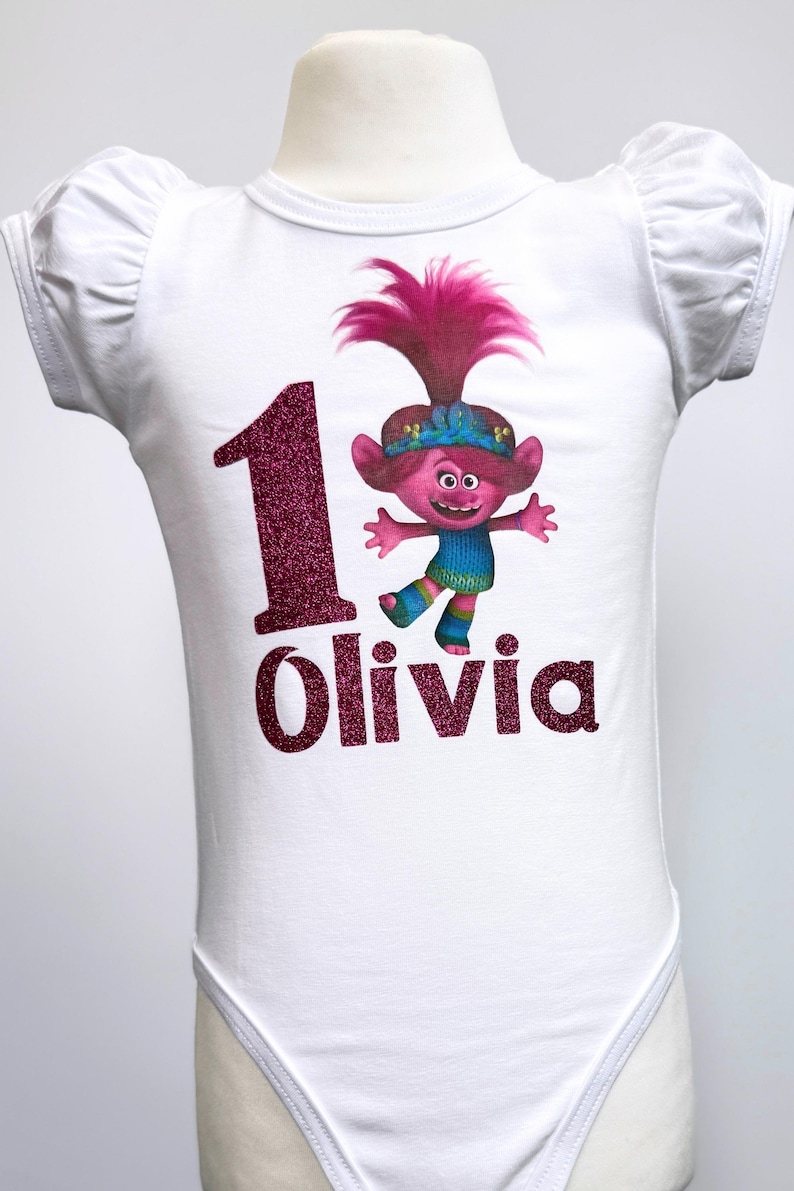 Personalized Poppy Trolls Girls Birthday Outfit: Rainbow 1st Baby Tutu ...