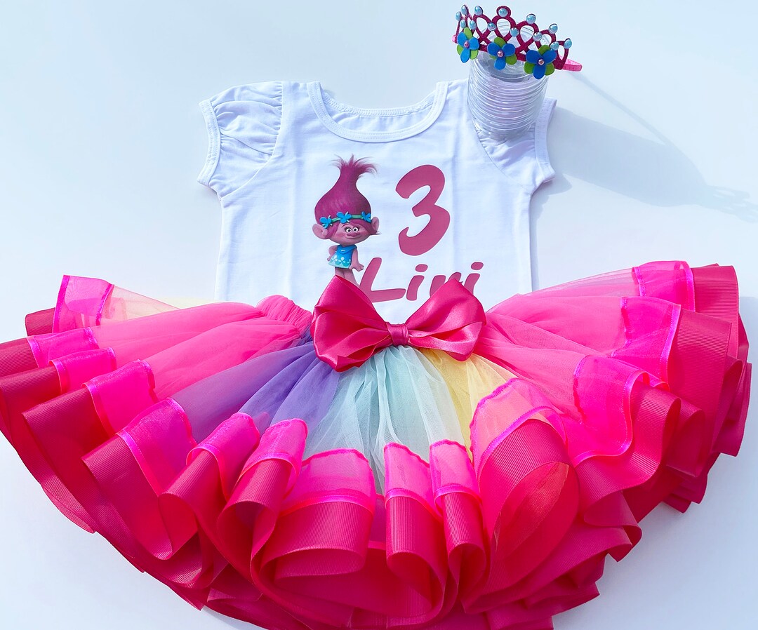 Poppy Birthday Outfit-poppy Tutu Set-baby Girl Princess Poppy Costume ...